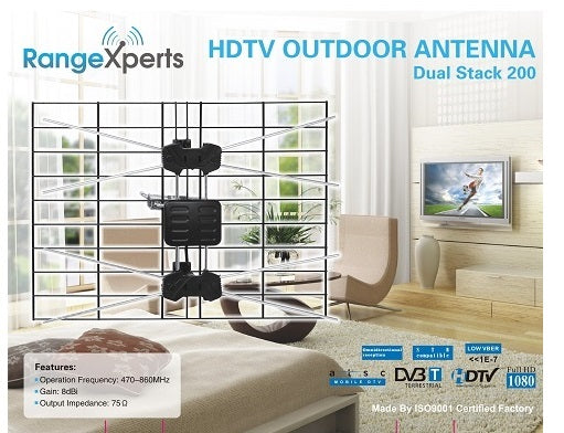 Dual Stack UHF Only HDTV Antenna – Top Notch Antennas - Range Xperts TV ...